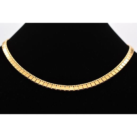 Unbranded | Jewelry | Vintage Flat Box Chain Necklace Shiny Metallic ...